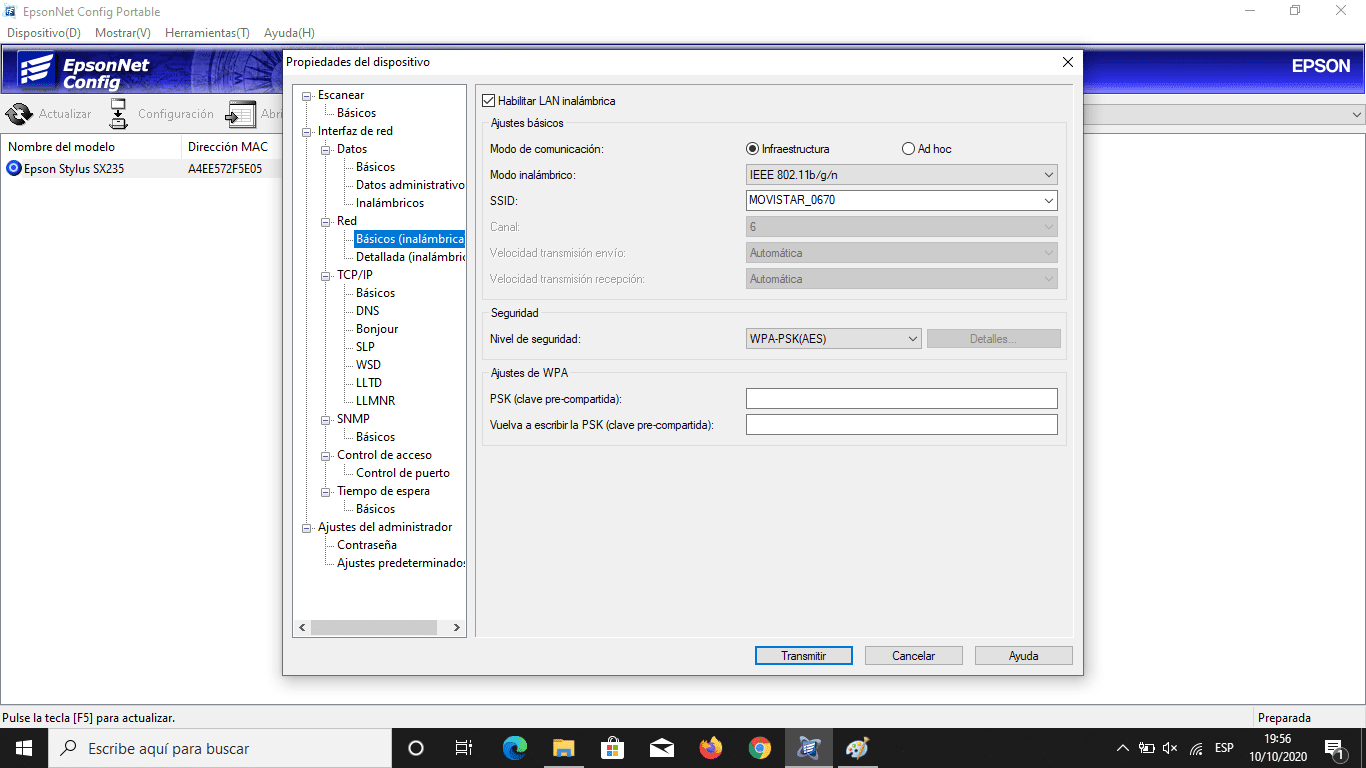 Configure Epson Stylus SX235W printer from Windows 10 | AitorPazos.es